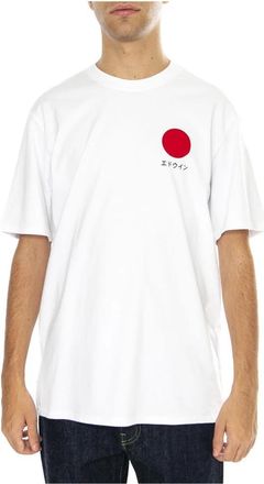 Edwin Homme, Tops, Blanc, Taille: XL Japanese Sun TS