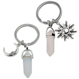 Valiclud Schl&uuml;sselanh&auml;nger Mond Sonne Aus Metall 3X3X0.4 Zoll Boho Stil Taschenanh&auml;nger F&uuml;r Schl&uuml;ssel Und Rucksack &Auml;sthetischer Mini Schl&uuml;sselring F&uuml;r Damen