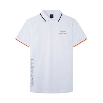 Hackett Homme, Tops, Blanc, Taille: S Polo Aston Martin Racing avec Col Côtelé