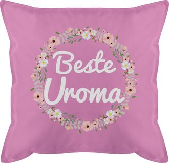 Shirtracer Kissen 50x50 - Oma Großmutter - Beste Uroma Geschenk - 50 x 50 cm - Pink - für Fuer omi uromas männerkissen Geburtstag oma, Grandma urlioma mit füllun