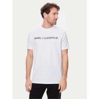 Karl Lagerfeld T-Shirt 755053 542221 Wei&szlig; Regular Fit