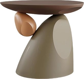 Generic Irregular Modern End Table,Stone Shaped Resin Small Sofa Side Table, Compact Coffee Table for Living Room, Bedroom or Balcony