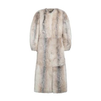 Fendi Pelliccia Corto - - Coats - Damen - Wei&szlig; - S