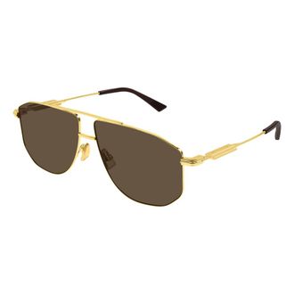 Bottega Veneta Lunettes de soleil Aviator - unisex - Accessoires - Jaune - Taille: 60 MM
