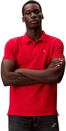 Calvin Klein SS Monogram Pique Polo Lv040Em269 S/S, Red (Adrenaline Rush), L Homme