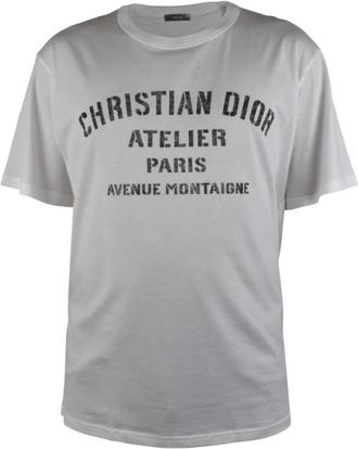 Dior Homme, Tops, Blanc, Taille: 2XL Atelier Logo Print T-Shirt