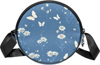 Generic Sac &agrave; bandouli&egrave;re rond pour femme, petit sac &agrave; bandouli&egrave;re avec fermeture &eacute;clair, bretelles r&eacute;glables, sac &agrave; main rond d&eacute;contract&eacute; pour femmes et fill