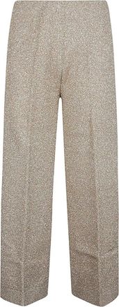 Circus Hotel Femme, Pantalons, Jaune, Taille: 38 FR Metallic Wide-Leg Pants