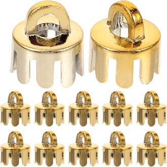 FOMIYES 12 St&uuml;ck Kugelanh&auml;nger Endkappen aus Kunststoff Dekorative Weihnachtskugelkappen in Gold 12cm Durchmesser Schnelles Einpressen f&uuml;r Weihnachtsbaumschmu