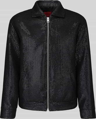 HUGO BOSS Bomberjacke mit gl&auml;nzender Strukturoptik