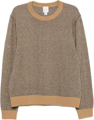 Calvin Klein Pull &agrave; col rond avec micro-motif - Homme - Pulls - Brun - Taille: M