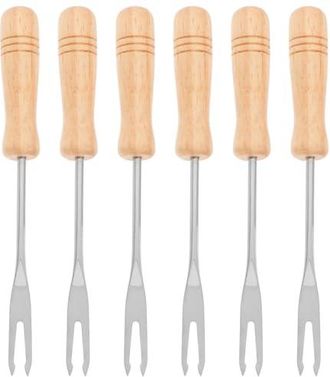 Cabilock Lot de 6 fourchettes &agrave; fondue au fromage, couverts &agrave; fondue en acier inoxydable, au fromage avec poign&eacute;e r&eacute;sistante &agrave; la chaleur pour le fromage, le c