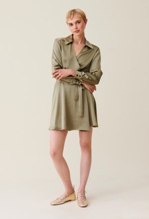 Claudie Pierlot Robe courte portefeuille vert