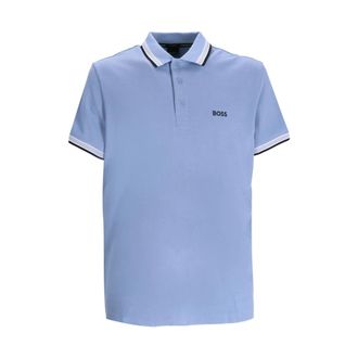 HUGO BOSS Homme, Tops, Bleu, Taille: XL Pull Bleu &agrave; Boutons avec Logo Imprim&eacute;