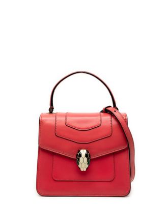 Bulgari 2010-2025 Small Calfskin Serpenti Forever Top Handle Bag satchel - Rot
