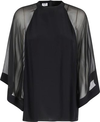 Filippa K Femme, Blouses et Chemises, Noir, Taille: 38 FR Sheer Raglan Blouse
