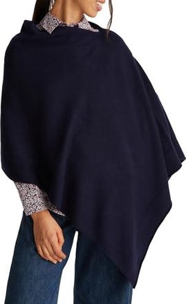 Benetton Mantella 1235du01a Poncho et Capes tricot&eacute;s, Bleu, Taille Unique Femme