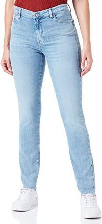 7 For All Mankind Hw Skinny Slim Illusion avec Coupe Brute Jeans, Bleu Clair, 31W x 31L Femme