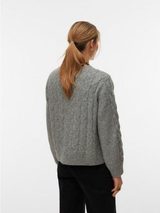 Vero Moda Strickpullover VMMARLA LS V-NECK PULLOVER BOO Materialmix, mit Wollanteil