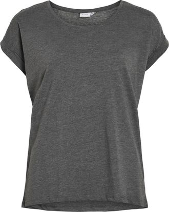 Vila Damen Vidreamers New Pure T-Shirt/Su-noos T-Shirt, Medium Grey Melange, XXL EU