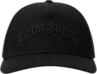 Palm Angels Homme, Accessoires, Noir, Taille: ONE Size Curved Logo Tonal Cap