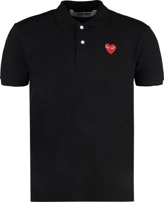 Comme Des Gar&ccedil;ons Heart Baumwoll-Piqu&eacute;-Poloshirt - - Tops - Herren - Schwarzk - L