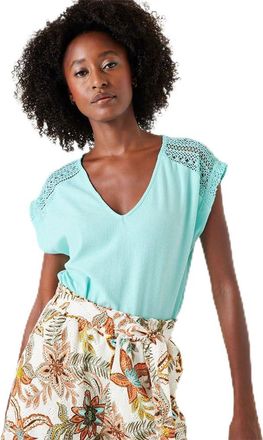Garcia Garcia DE LA Cruz Damen Short Sleeve T-Shirt, Aqua Splash, XL EU