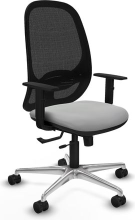 Piqueras y Crespo Drehstuhl mit 1D-Armen, h&ouml;henverstellbare Lendenwirbelst&uuml;tze, ausgestattet mit Syncro/Traslack und Schneidschaum, mit Rollen von 65 mm, Nylon, Schwarz