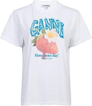 Ganni T-shirt droit imprim&eacute; en coton