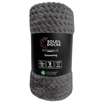 Soleil d'Ocre Couverture, Plaid 180x220 cm COCOONING Gris