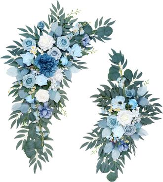 Harayaa 2 Stück Hochzeitsbogen Blumen Girlande Blumengesteck Künstliche Blumen Swag