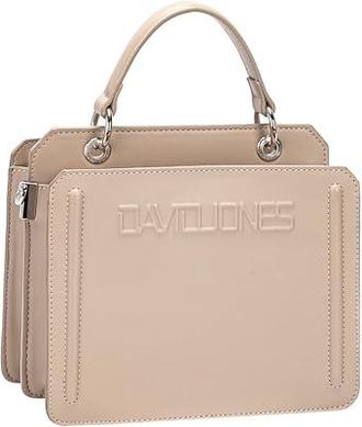 David Jones Paris - Sac &agrave; main Femme - Sac port&eacute; main similicuir - Taille Moyenne - Double Compartiment - Chic Classique Ville Soir&eacute;e Bureau Travail (CAMEL)