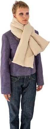 Expatri&eacute; &Eacute;charpe Femme Beige - Ginny - &Eacute;charpe dHiver Unie en Nylon - Padded Foulard Polaire Femmes - &Eacute;charpe Chaude pour lAutomne & lHiver