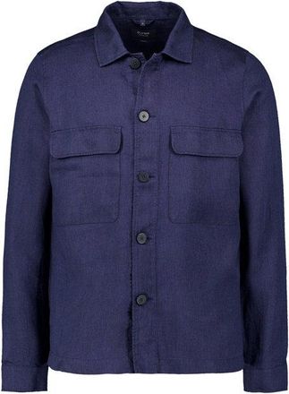 Olymp Herren Overshirt blau Leinen
