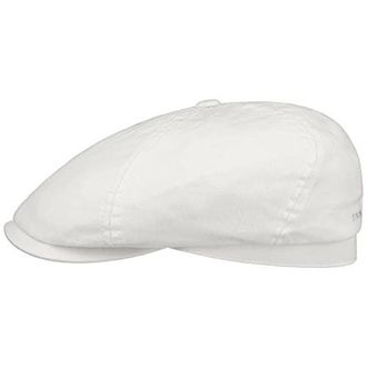 Stetson Casquette Cotton Twill Femme/Homme - en Coton Gavroche avec Visiere, Doublure Ete Printemps-ete - XXL (62-63 cm) Blanc