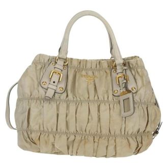 Prada Sac &agrave; main vintage doccasion - Femme - Pre-owned - Beige - Taille: ONE Size
