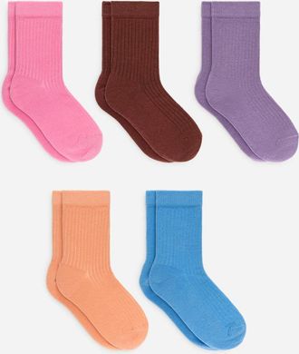 Arket Rippstricksocken 5er-Pack -Orange