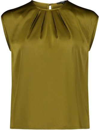 Zero Satinbluse Damen mit Rundhalsausschnitt
