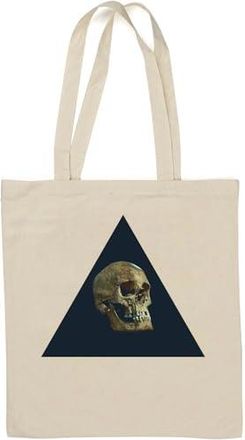 Generic Hipster Skull Triangle Death Art Sac fourre-tout en coton naturel Blanc