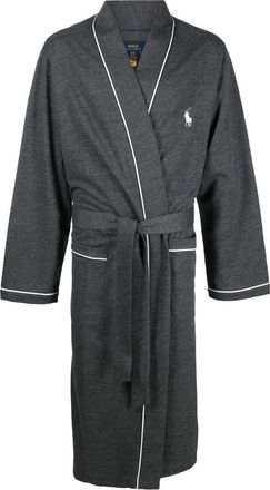 Polo Ralph Lauren peignoir &agrave; logo brod&eacute; - Gris