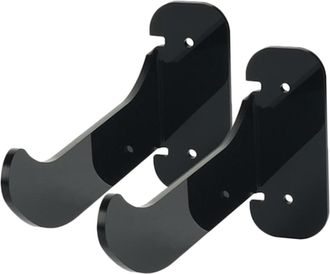 DOITOOL 2 Stück Multifunktionales Wandhalterungsregal aus Schwarzem Acryl für Yoga Fitnessmatten Wasserfestes Stabiles Aufbewahrungssystem mit Wandmontage Pla