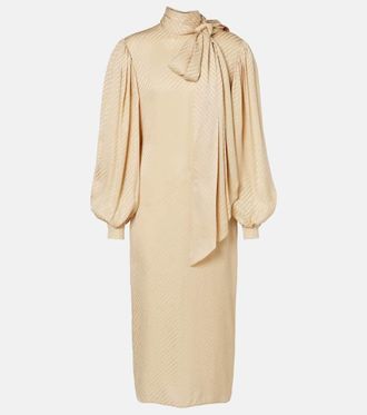 Gucci Robe midi GG ray&eacute;e en jacquard de soie