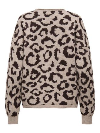 Only Rundhalspullover ONLJADE ANIMAL LS O-NECK NOOS KNT Kunstfaser, regular fit