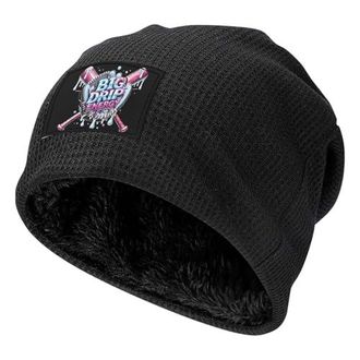 Ahdyr Bonnet en Maille gaufr&eacute;e, Polaire, Chaud, pour lhiver, Noir, pour Hommes et Femmes