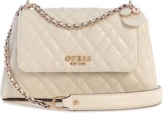 Guess Femme Isemay Convertible Crossbody Flap Sac à bandoulière, Ecru, Taille Unique
