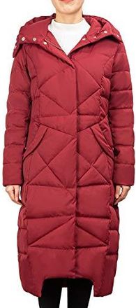 Orolay Doudoune Longue à Capuche dHiver pour Femme Rouge XL