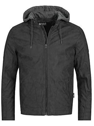 Indicode Hommes Miguel Jacket | Veste en simili cuir Black M