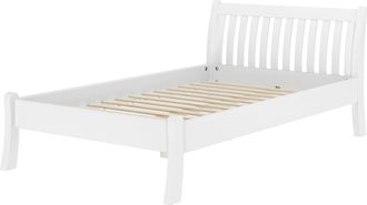 Erst-Holz Weißes, breites Einzelbett 120x200 Kiefer massiv V-60.61W-12Rollrost inkl