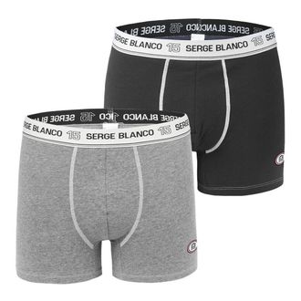 Serge Blanco Lot de 2 Boxers homme avec surpiq&ucirc;res Class