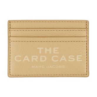 Marc Jacobs Womens Leather Card Holder Case Beige Cowhide Wallet